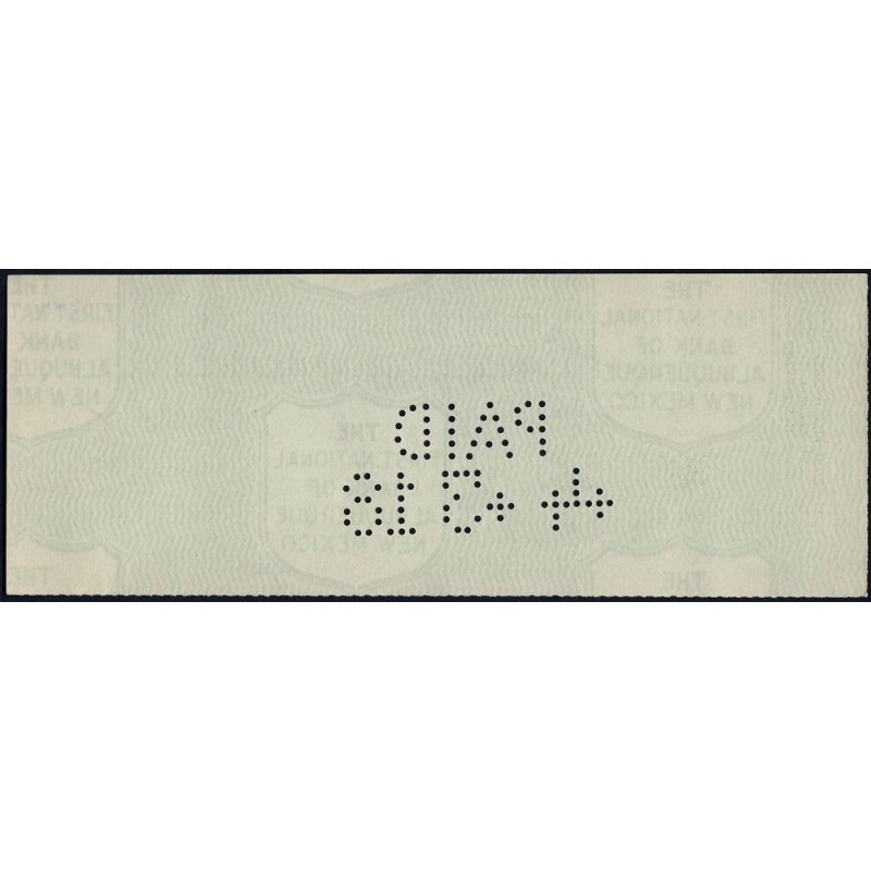 Etats Unis - Chèque - The First National Bank Albuquerque - 1926 - Etat ...