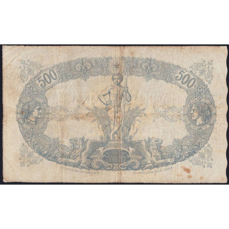 Tunisie - Pick 5b - 500 francs - Série C.134 - 25/03/1924 - Etat : TTB- à TTB