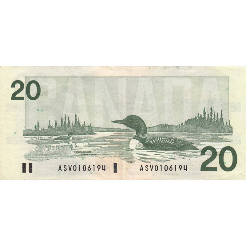 Canada - Pick 97b_1 - 20 dollars - Série ASV - 1994 - Etat : TTB