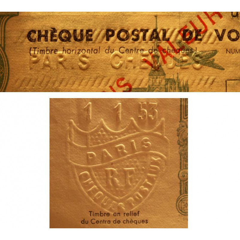 Chèque postal de voyage - 5000 francs - 1953 - Spécimen - Etat : SUP+
